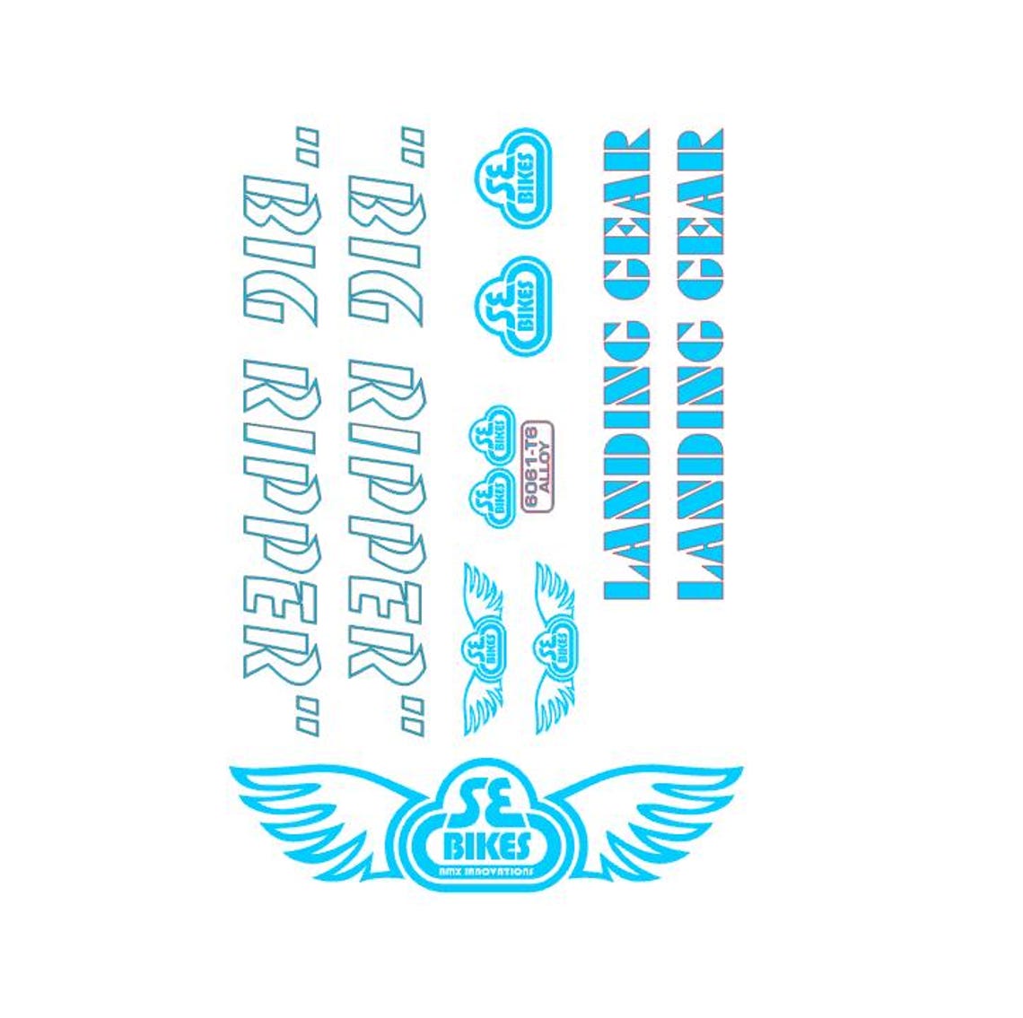 Se Racing Big Ripper Outline Decal Kit, Landing Gear Bmx, Vintage Se ...