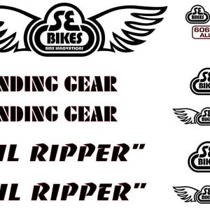 SE Racing LIL Ripper Decal Kit With Landing Gear Fork, BMX You Pick Any ...