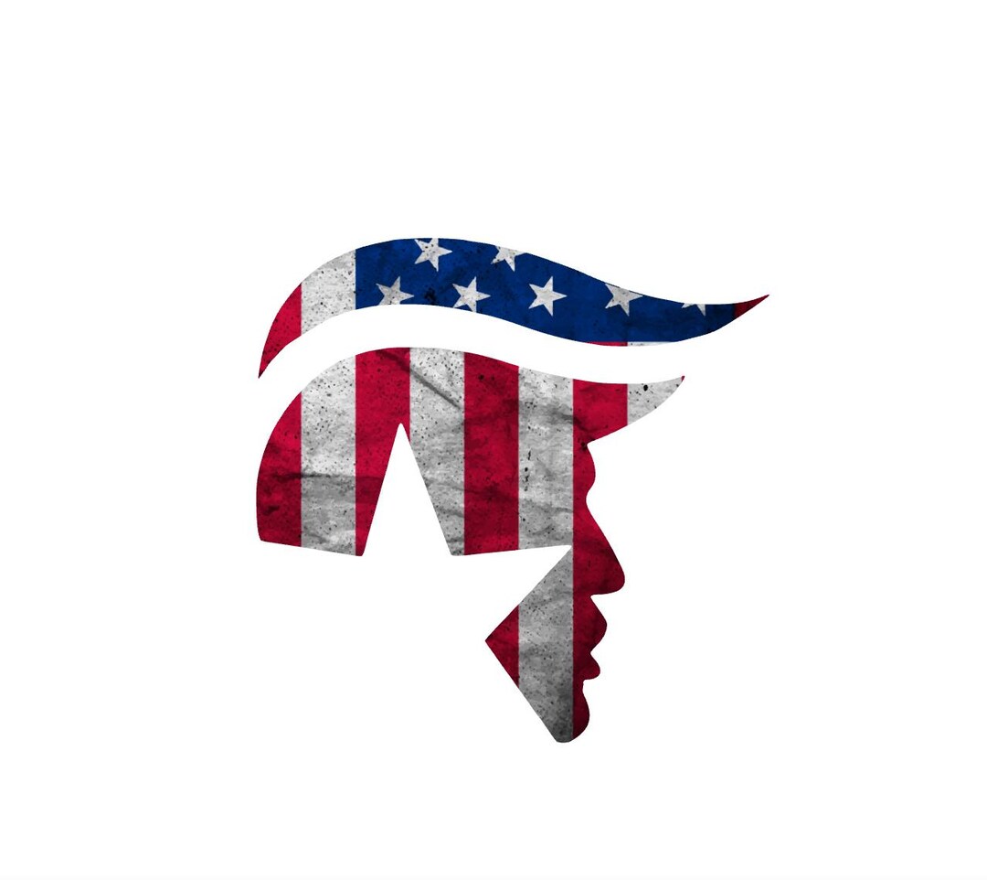 Donald Trump Silhouette Sticker – American Flag Design – Patriotic ...