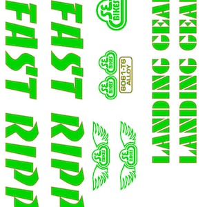 SE Racing Fast Ripper BMX Decal Kit - Landing Gear Fork - Custom Color ...