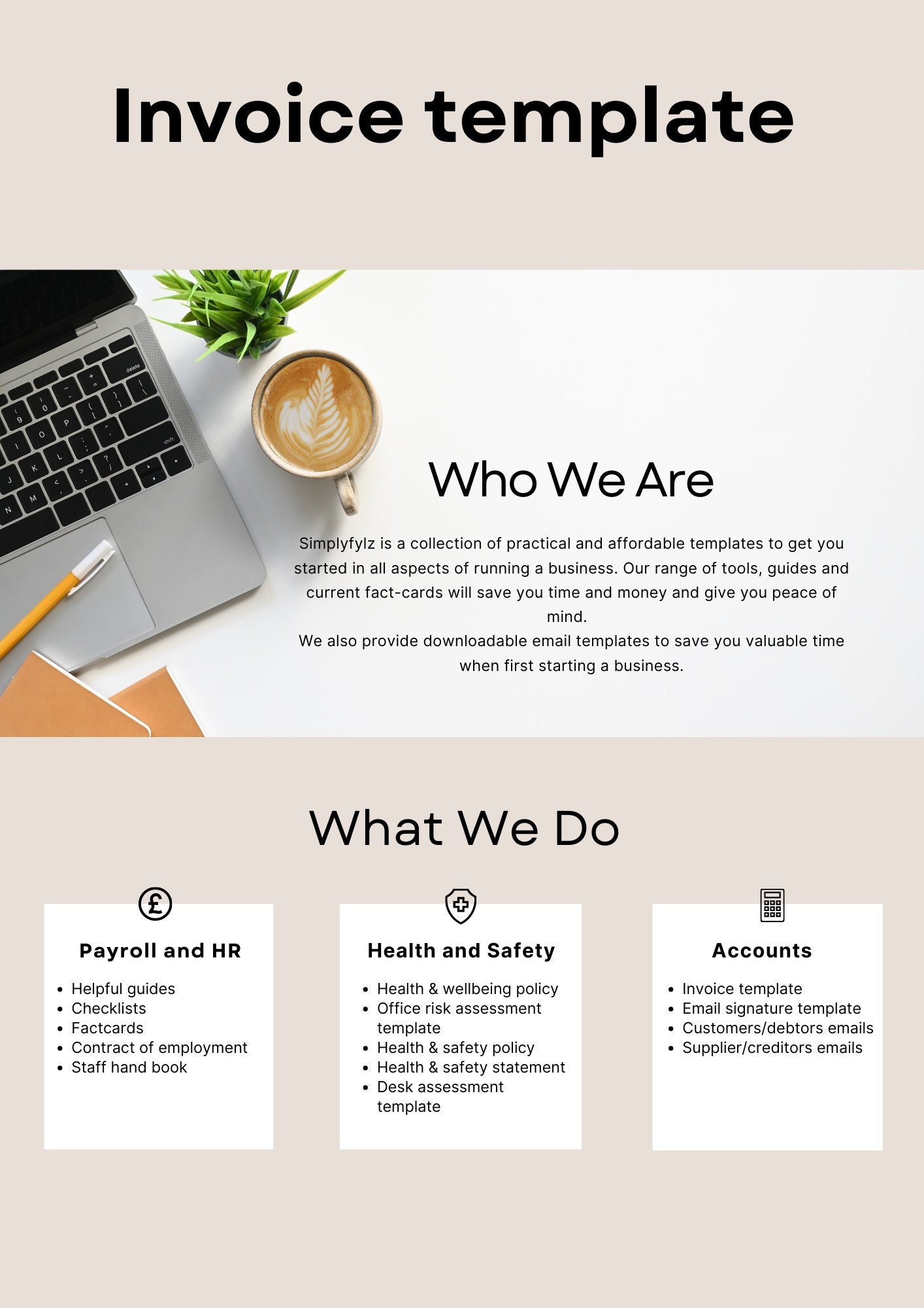 Invoice Template Editable Printable Invoice Microsoft Word - Etsy