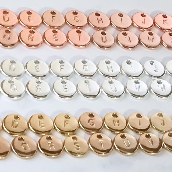 Round Initial Charm - Etsy