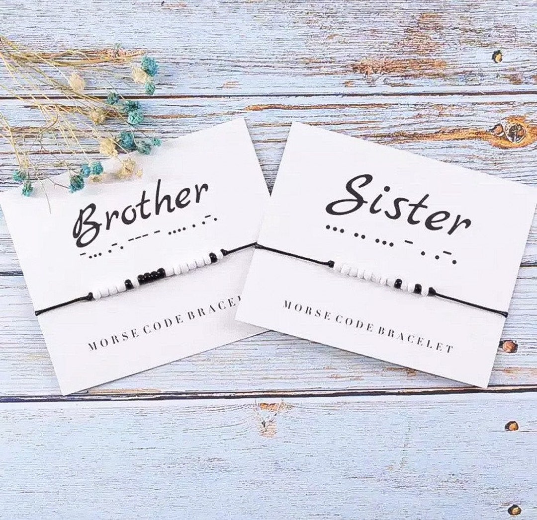 Brother Sister Morse Code Bracelet, Sisters Adjustable Bracelets ...