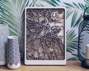 Boston Laser Map - Etsy