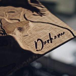 Durham Carved Hardwood Topographic Map. Custom Location Also - Etsy