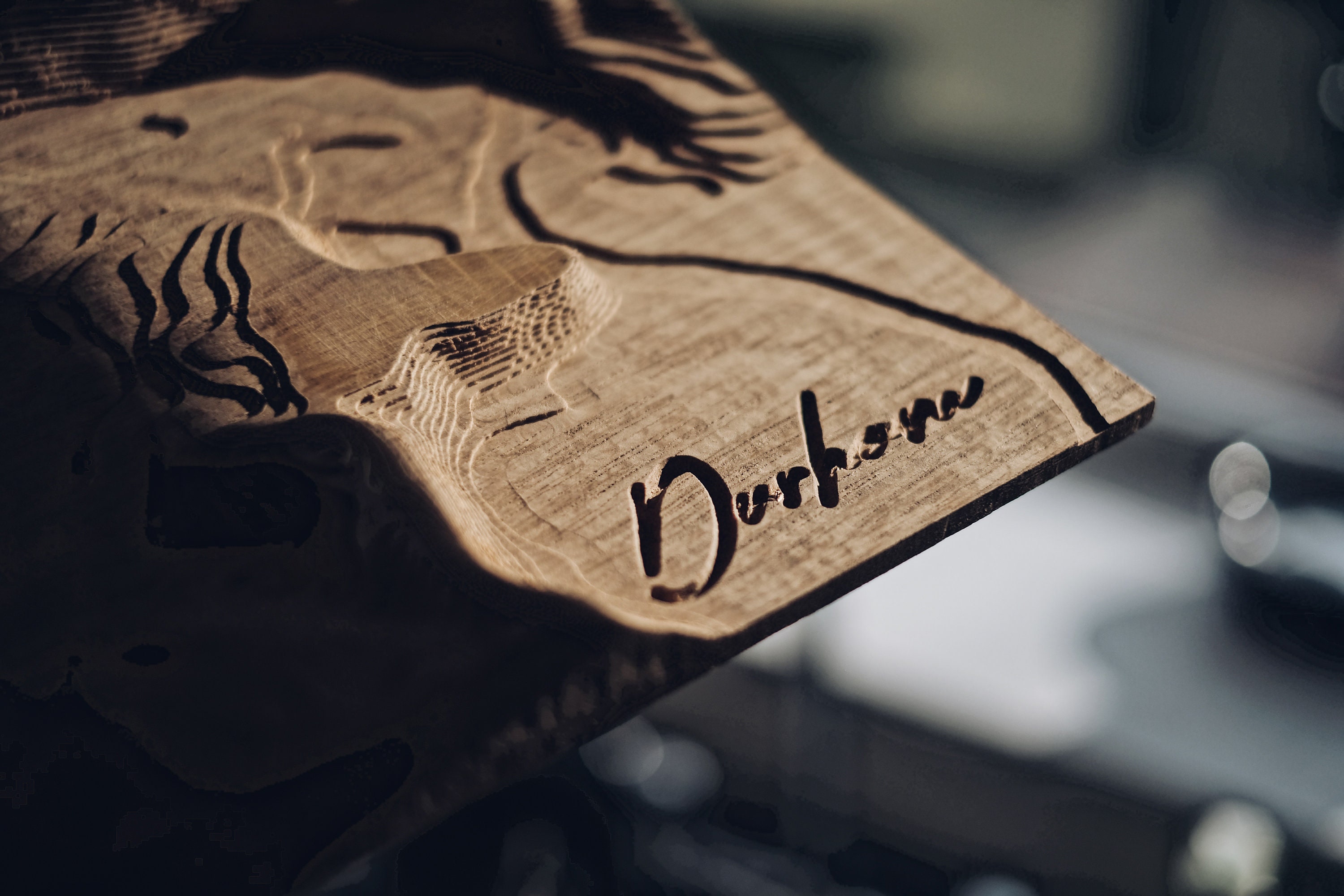 Durham Carved Hardwood Topographic Map. Custom location also | Etsy