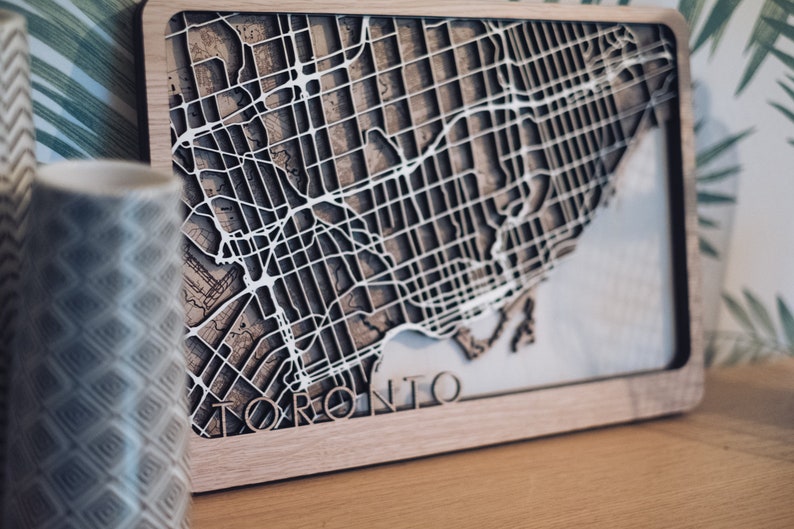 Toronto Multi Layer Laser Cut Wood Map Art. Custom Locations - Etsy