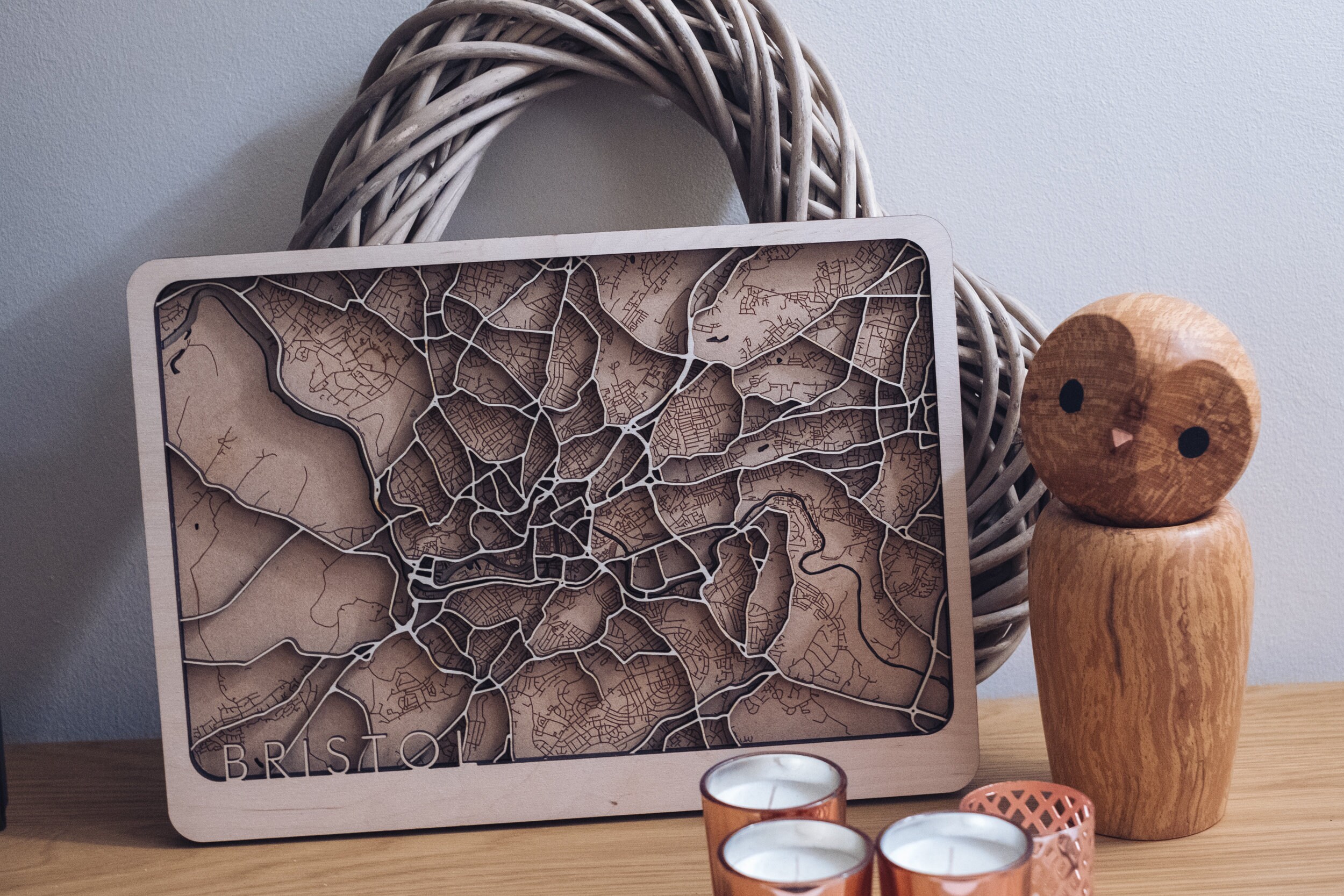 Bristol Map. Wood Bristol Map. Multi Layer Laser Cut Wood Map | Etsy