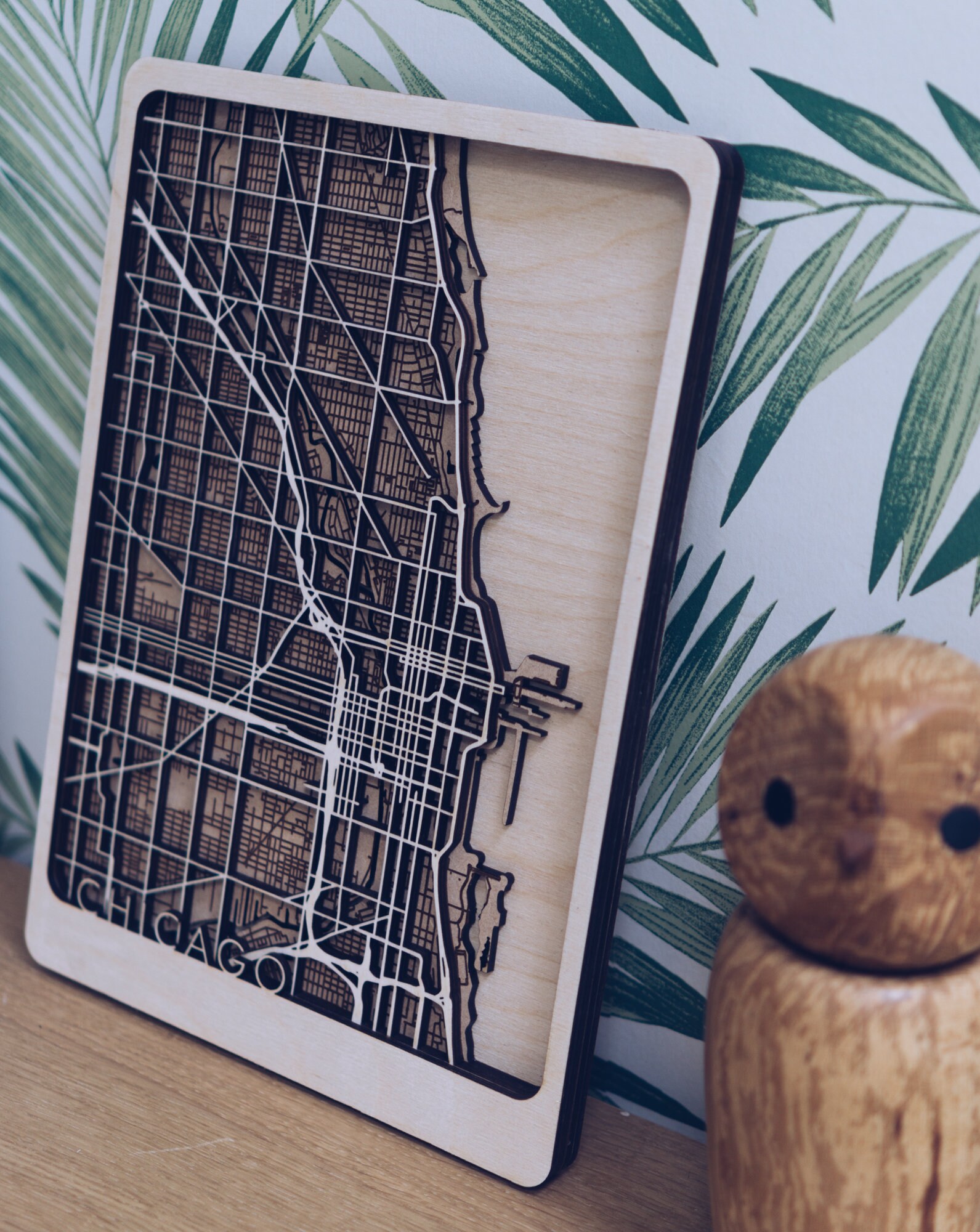 Chicago Map. Wood Chicago Map. Multi Layer Laser Cut Wood Map - Etsy