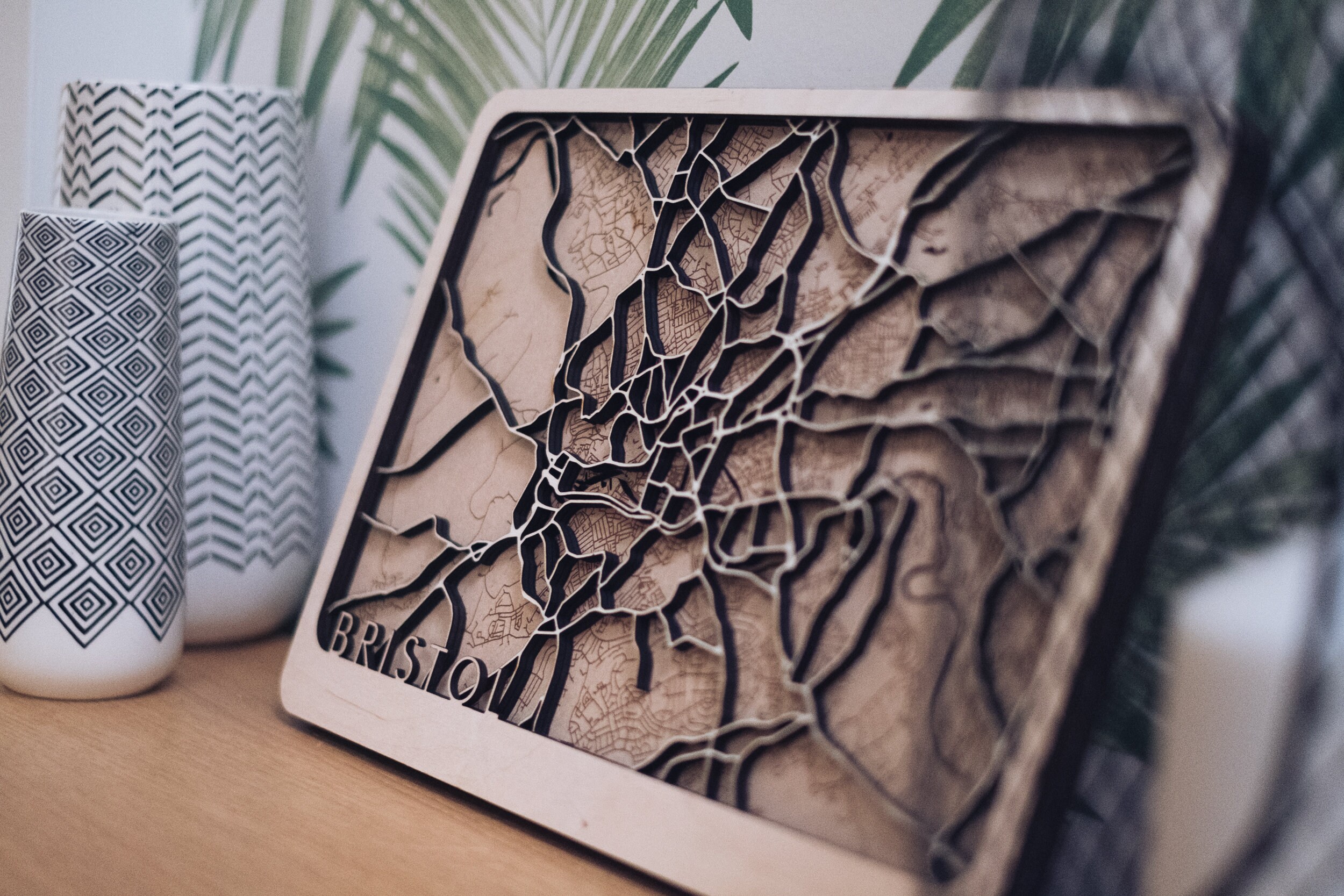 Bristol Map. Wood Bristol Map. Multi Layer Laser Cut Wood Map | Etsy