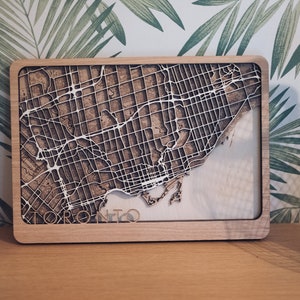 Toronto Multi Layer Laser Cut Wood Map Art. Custom Locations - Etsy