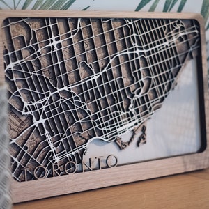 Toronto Multi Layer Laser Cut Wood Map Art. Custom Locations - Etsy