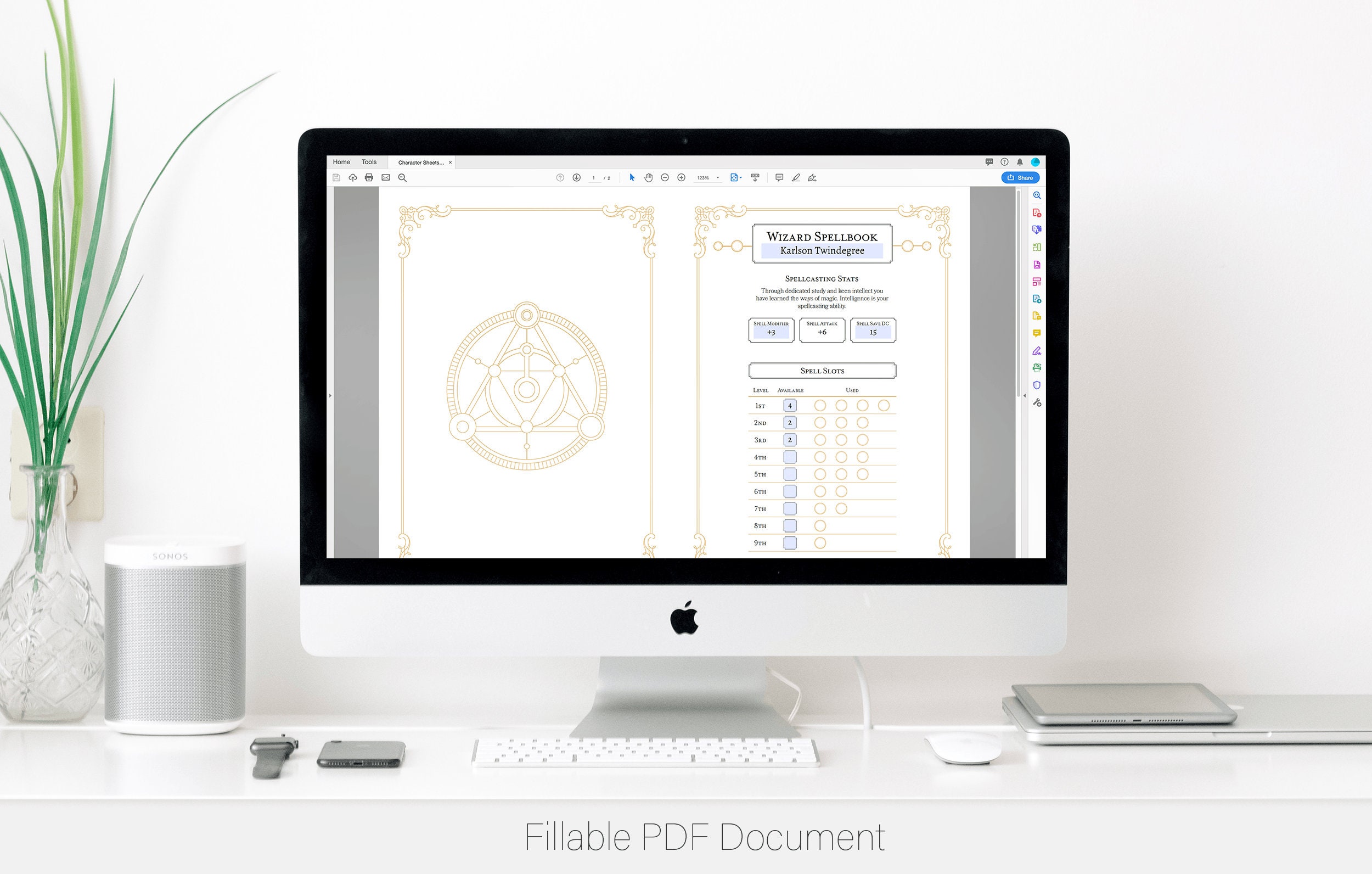 Wizard Spellbook Fillable PDF A5 Folded Booklet D&D - Etsy