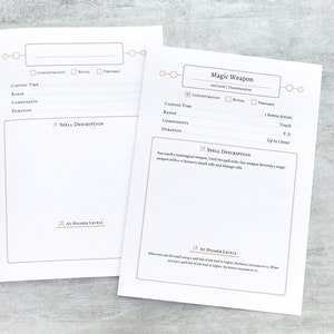 Wizard Spellbook Fillable PDF A5 Folded Booklet D&D Dungeons and ...