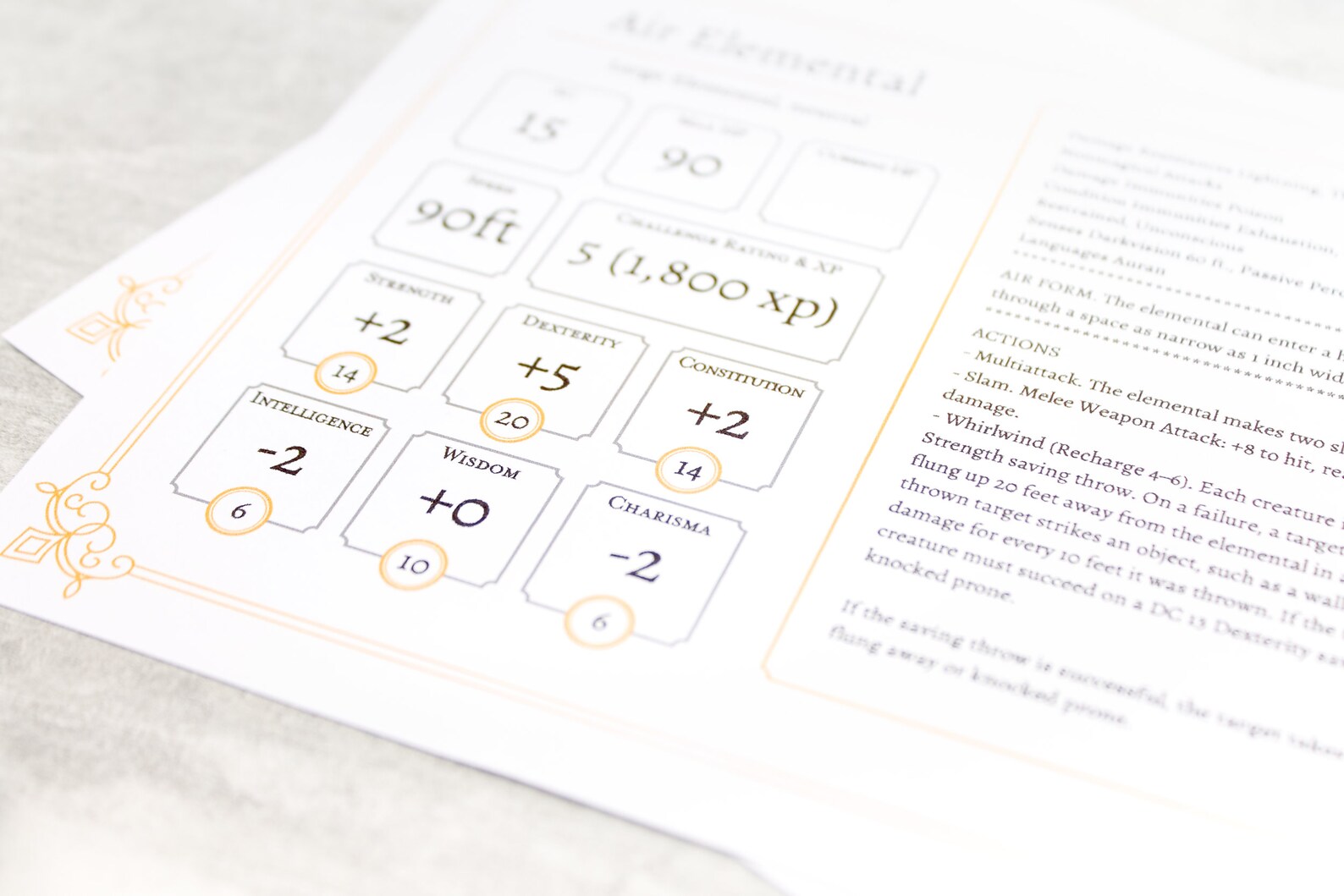 Monster Stat Cards Fillable PDF NPC Combat Cheat Sheets - Etsy