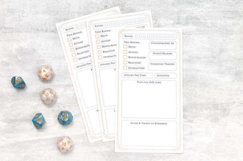 Player Combat Turn Card Dungeons and Dragons D&D Initiative - Etsy