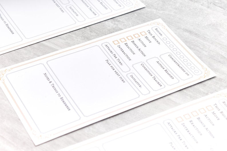 Player Combat Turn Card Dungeons and Dragons D&D Initiative - Etsy