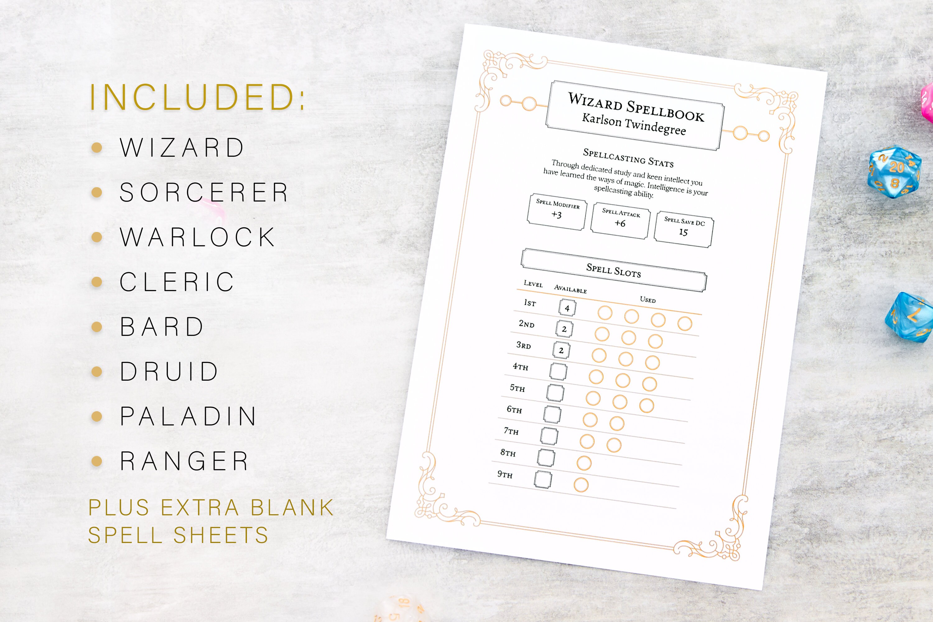 Bundle Pack All Class Spellbooks Blank Fillable Spell Sheets - Etsy