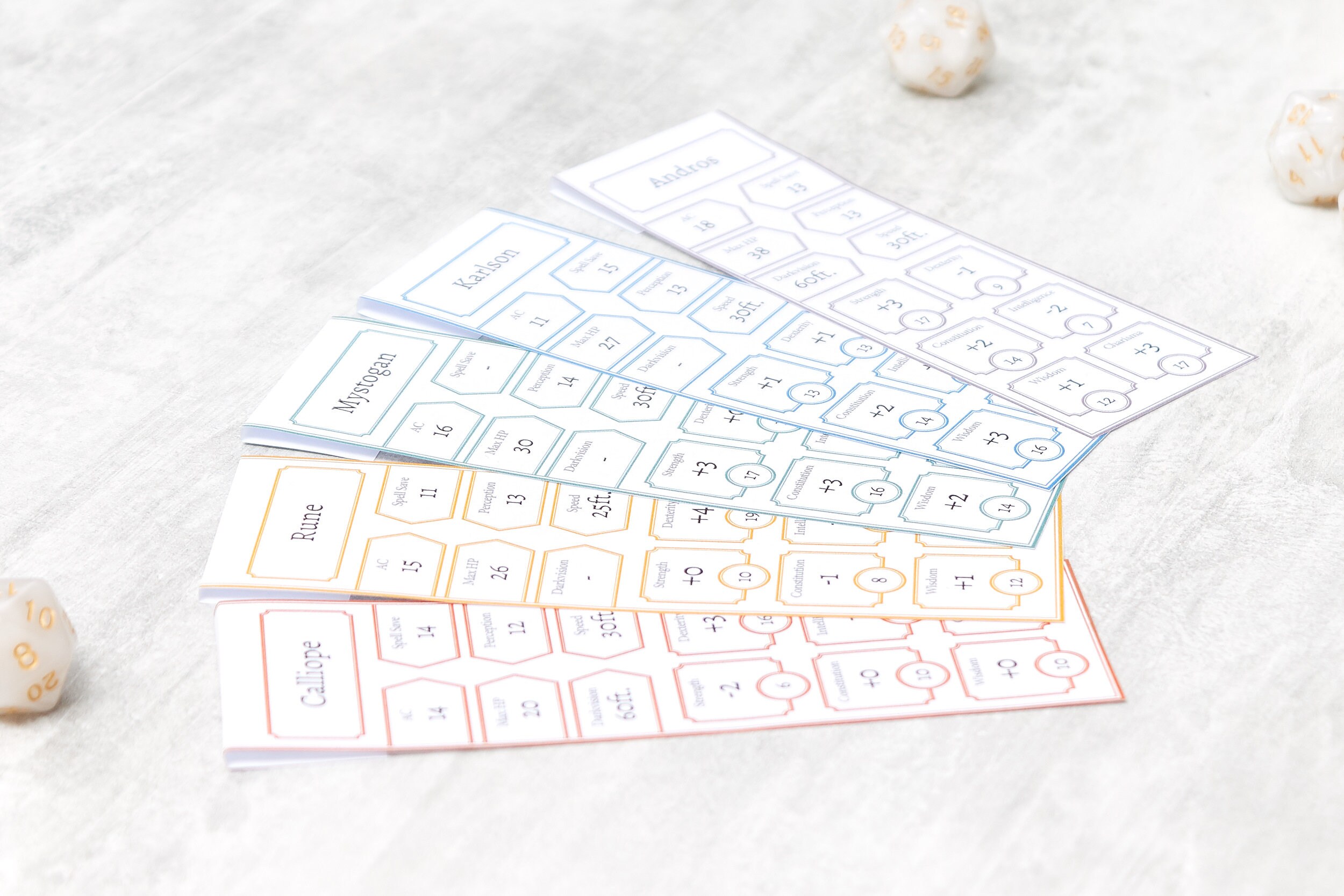 Initiative Tracker Cards Rainbow Fillable PDF Combat - Etsy