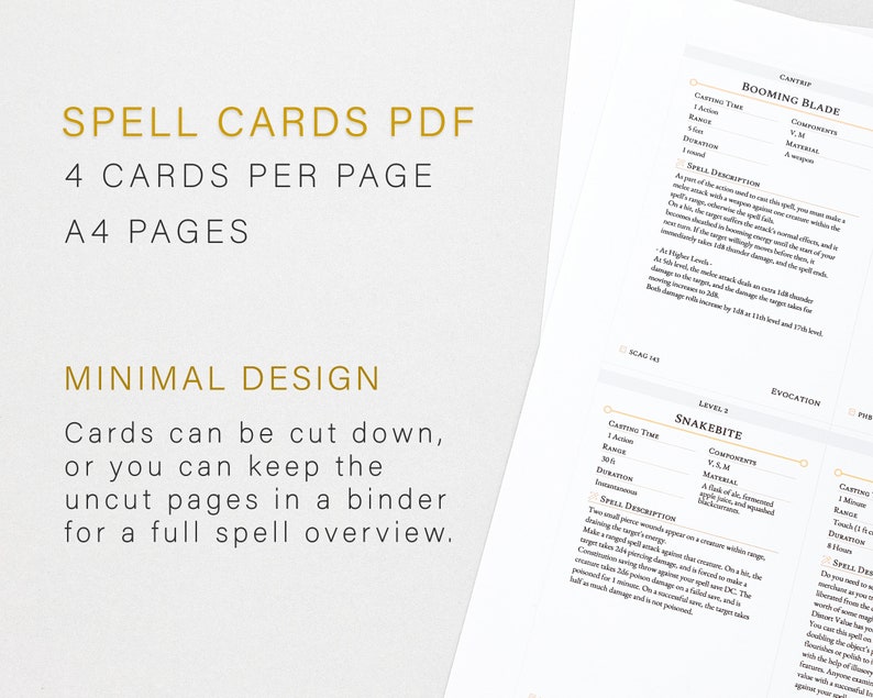 Blank Spell Cards Fillable PDF D&D Spell Templates - Etsy