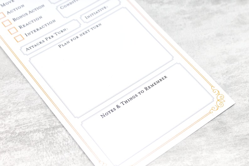 Player Combat Turn Card Dungeons and Dragons D&D Initiative - Etsy