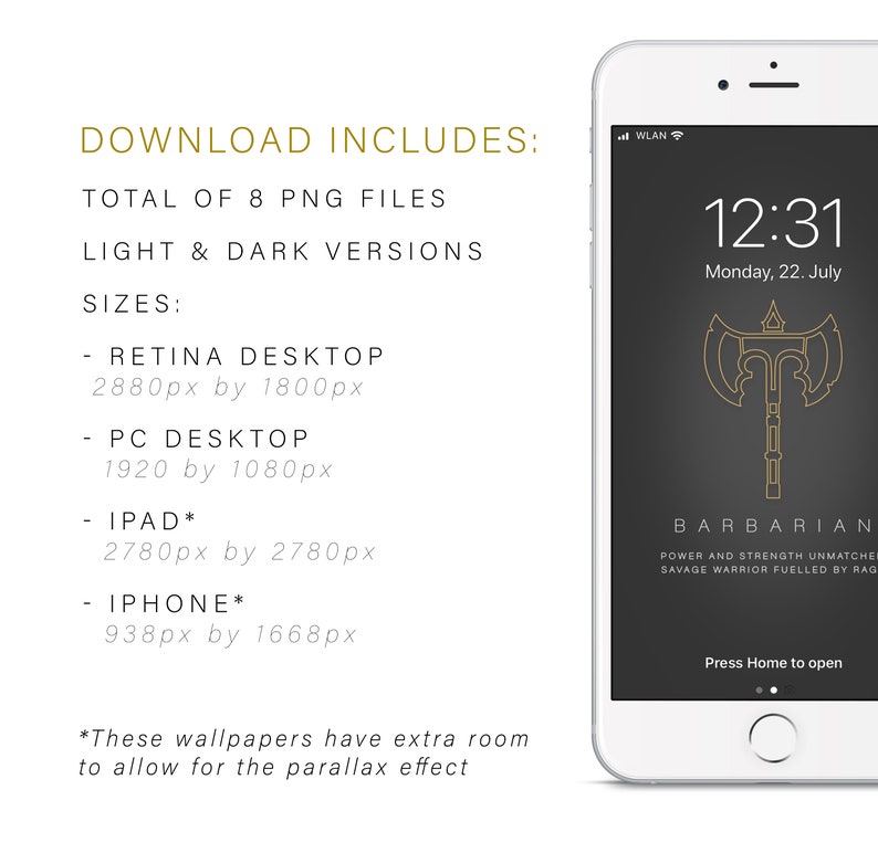 Barbarian RPG D&D Wallpaper Desktop Tablet and Phone | Etsy