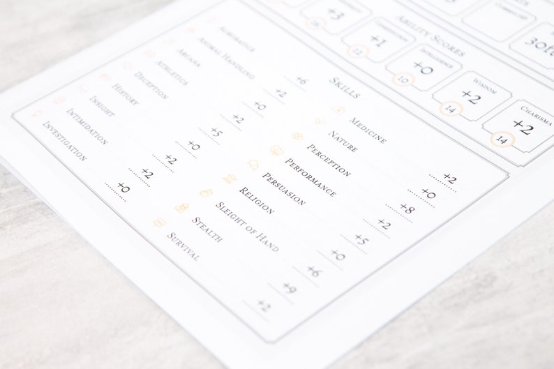 5th Edition Character Sheet A5 Booklet Fillable PDF for Use | Etsy