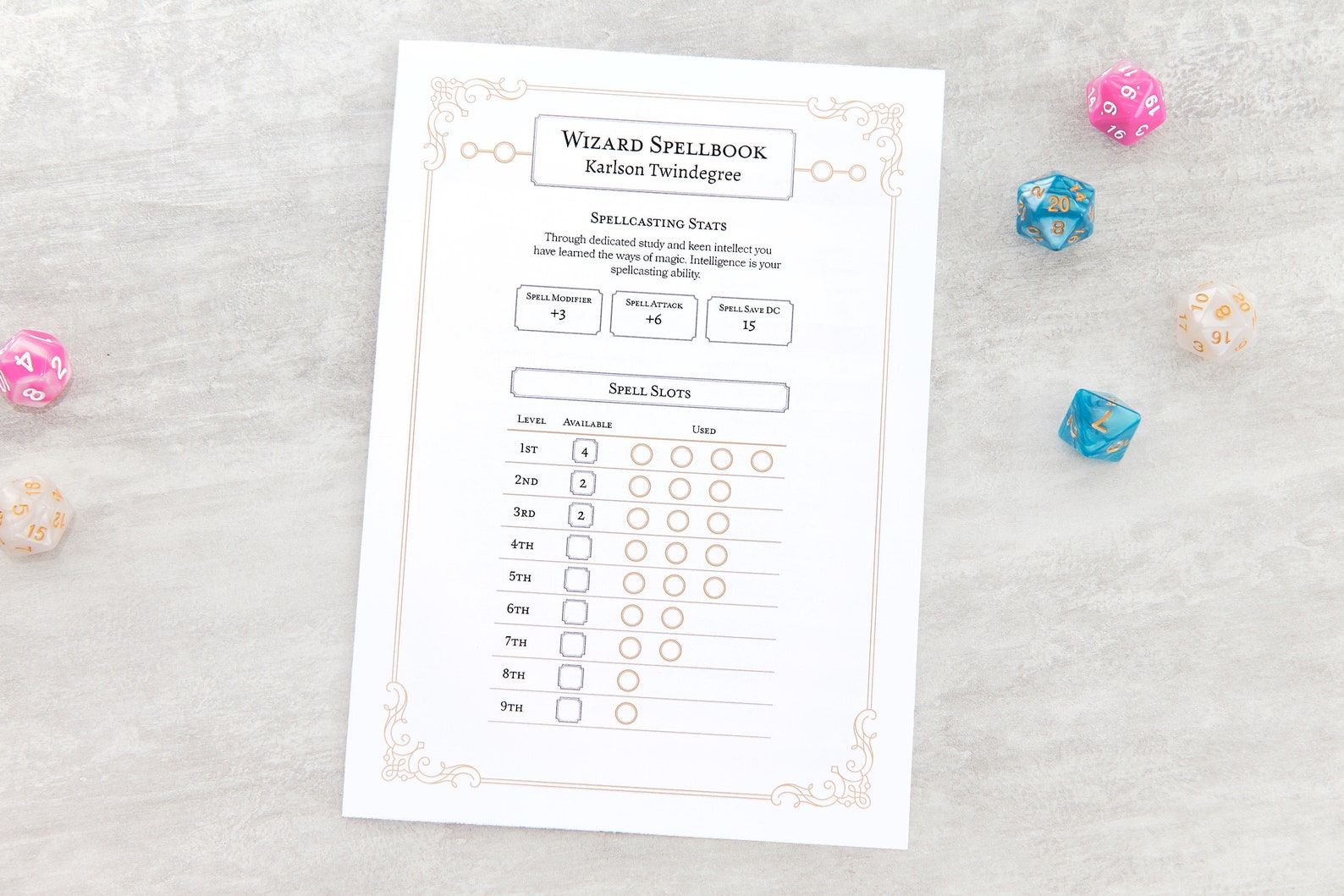 Wizard Spellbook Fillable PDF A5 Folded Booklet D&D - Etsy