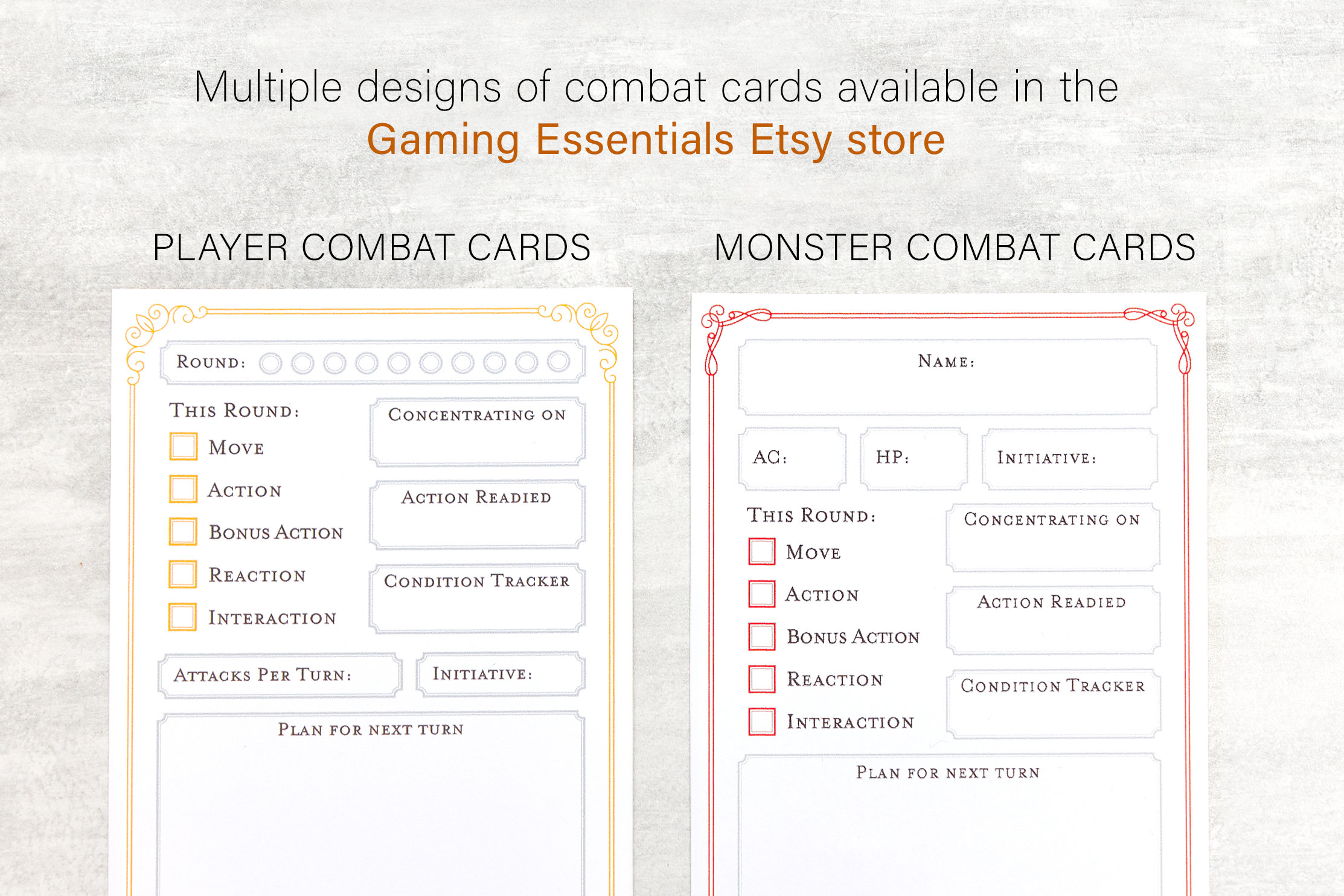 Player Combat Turn Card Dungeons and Dragons D&D Initiative - Etsy