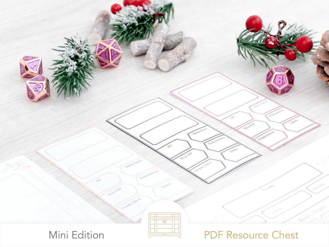 Mini Dungeon Master Resource Chest Christmas Gift for D&D Fillable PDF ...