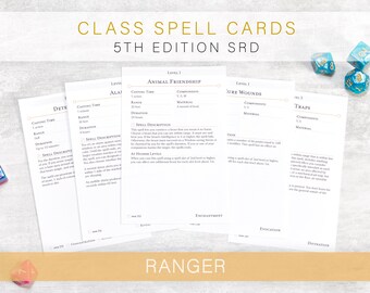 Ranger Spell Cards - Etsy