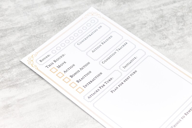 Player Combat Turn Card Dungeons and Dragons D&D Initiative - Etsy