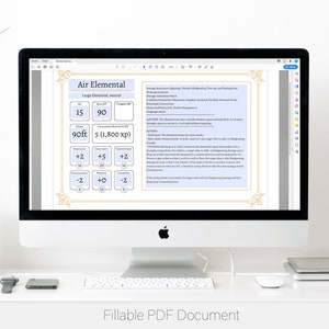 Monster Stat Cards Fillable PDF NPC Combat Cheat Sheets - Etsy