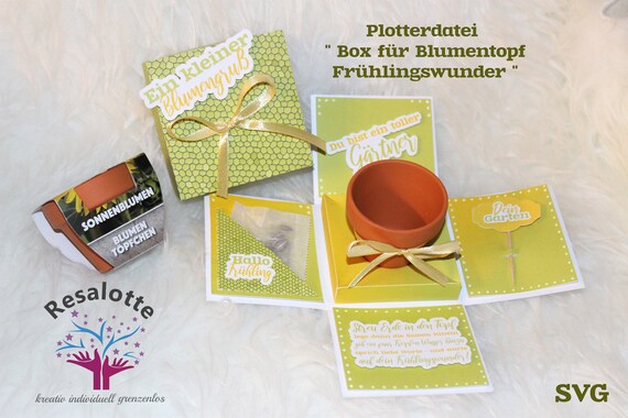 Plotterdatei Schneidedatei Box für Blumentopf | Etsy