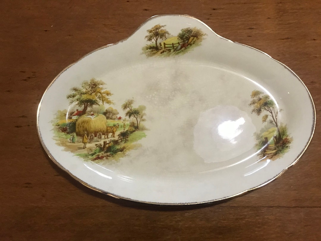 Vintage Alfred Meakin Hayride Pattern Sandwich Plate - Etsy