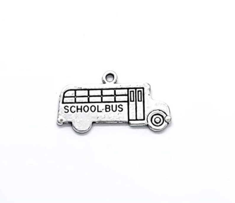 1 School Bus Charm, Individual Charms, Tiny Bus Charms, School Charms ...