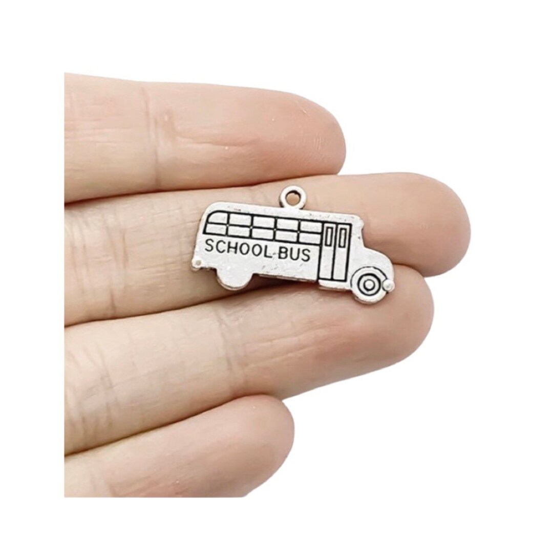 1 School Bus Charm, Individual Charms, Tiny Bus Charms, School Charms ...