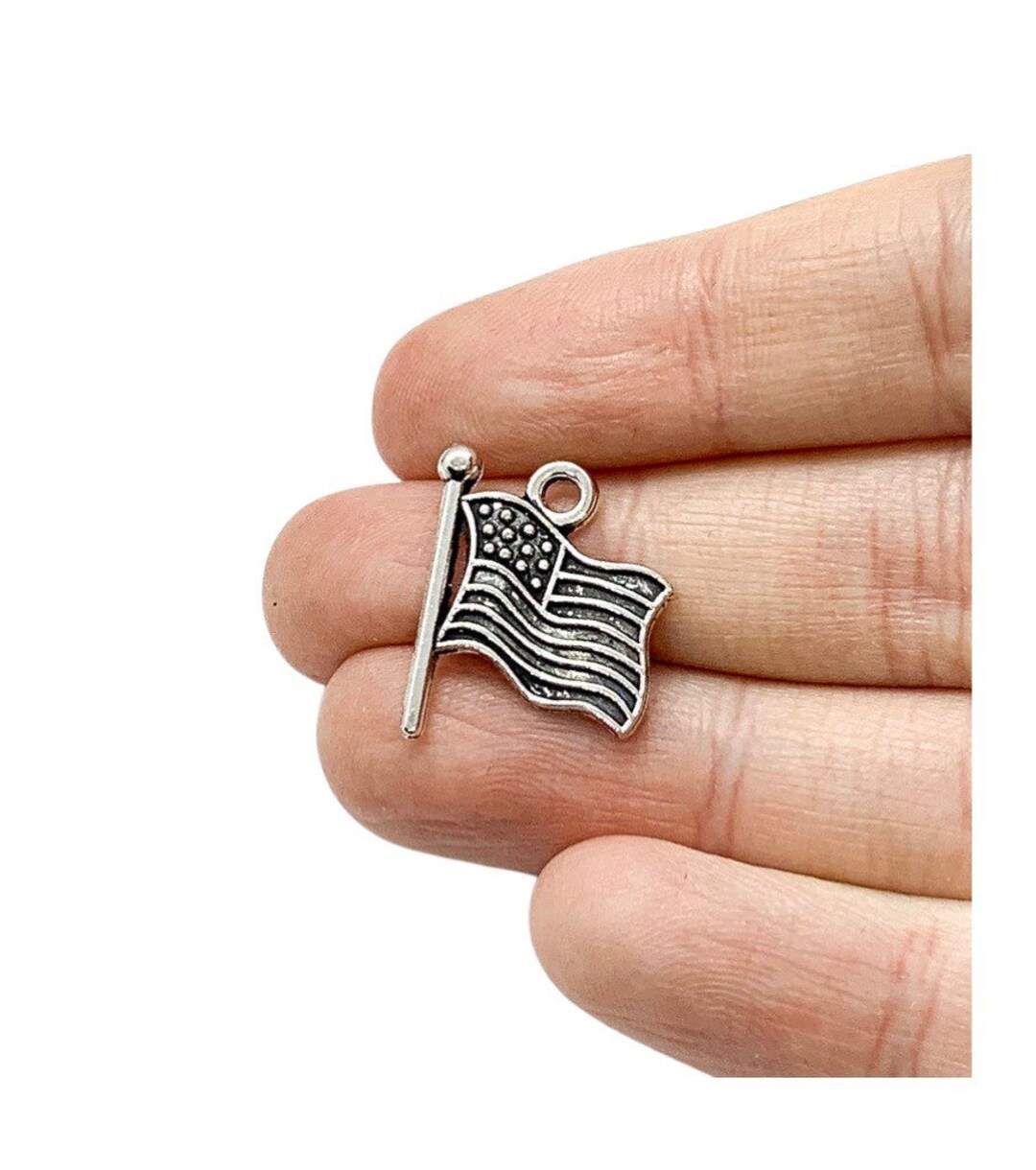 1 Tiny American Flag Charm United States Flag Charm - Etsy