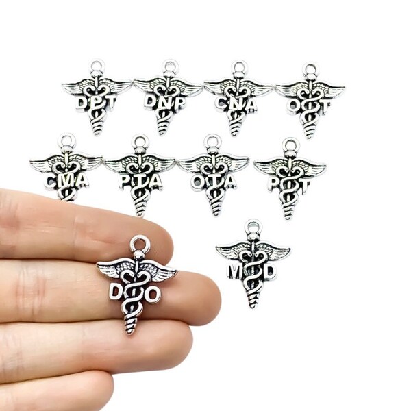 Caduceus Charm - Etsy