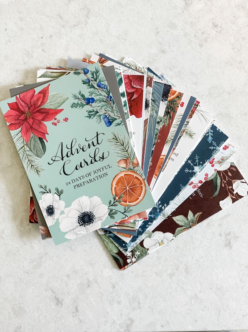 DIGITAL DOWNLOAD Advent Cards (printable Option; Read on Tablet or ...