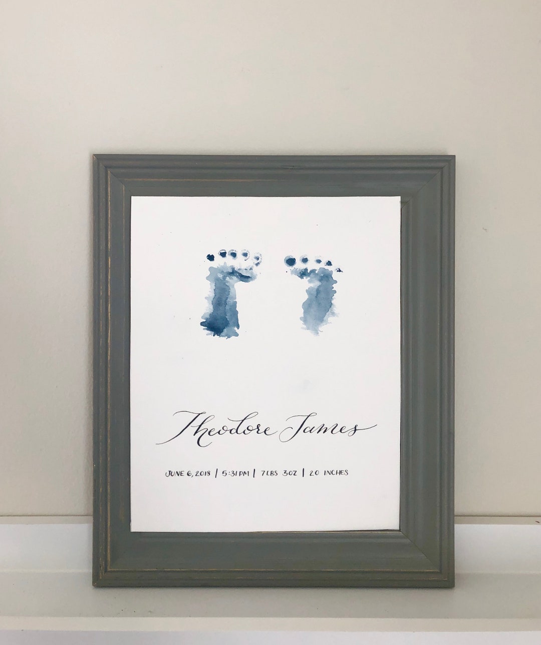 Custom Calligraphy "footprints" Print - Etsy