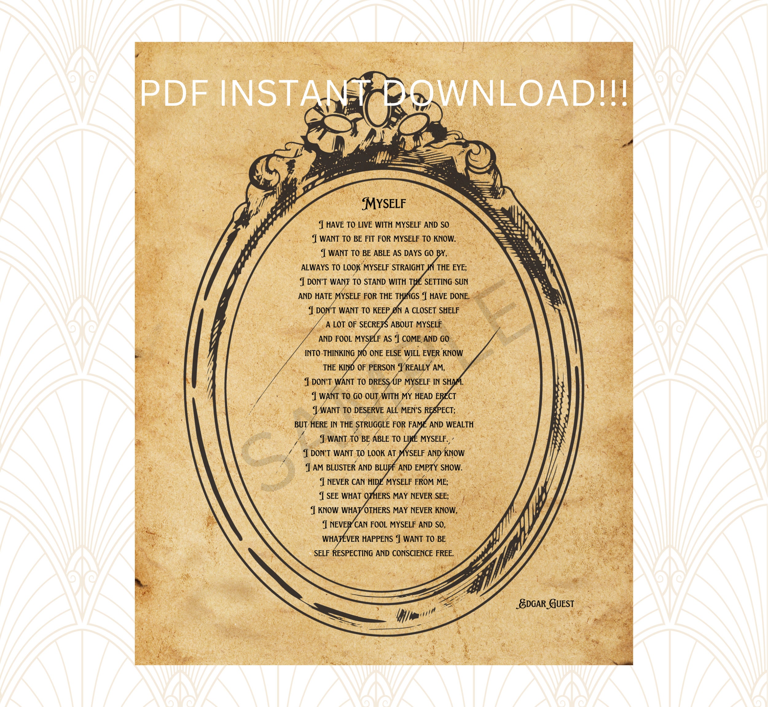 Myself Poem by Edgar Guest, Digital Download, PDF File, Great Printable ...