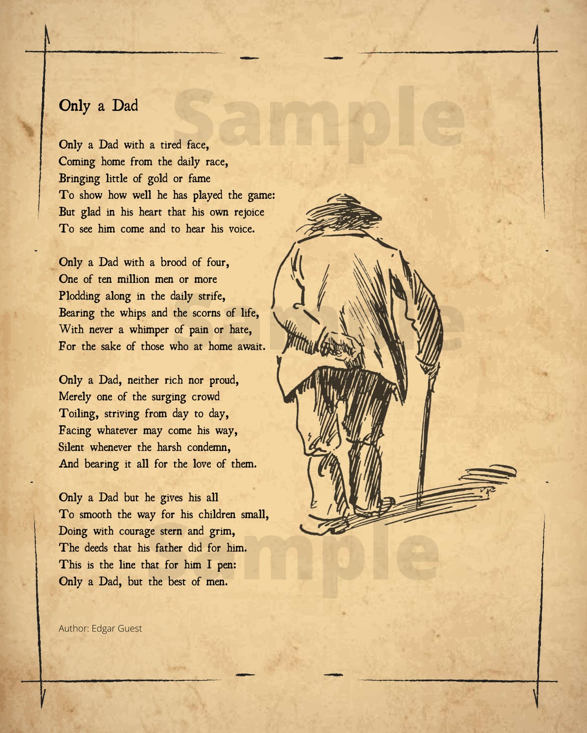 Only a Dad Poem by Edgar Guest, Digital Download, PDF File, Father's ...