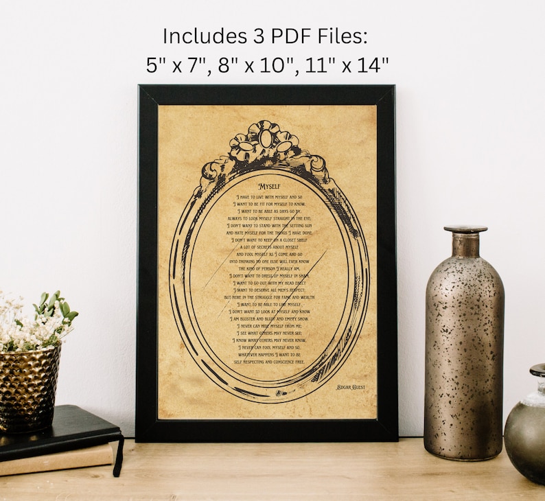 Myself Poem by Edgar Guest, Digital Download, PDF File, Great Printable ...