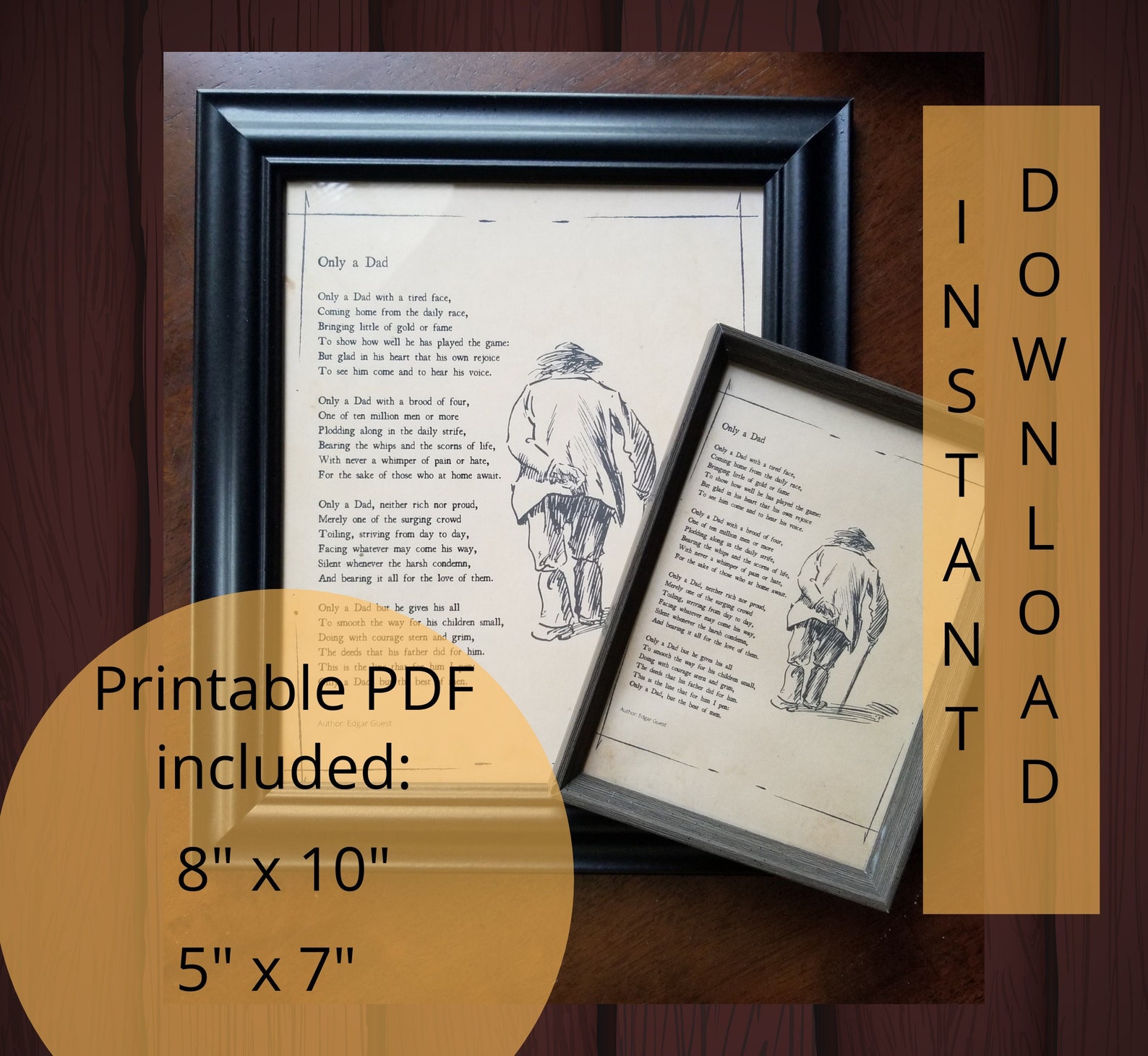 Only a Dad Poem by Edgar Guest, Digital Download, PDF File, Father's ...