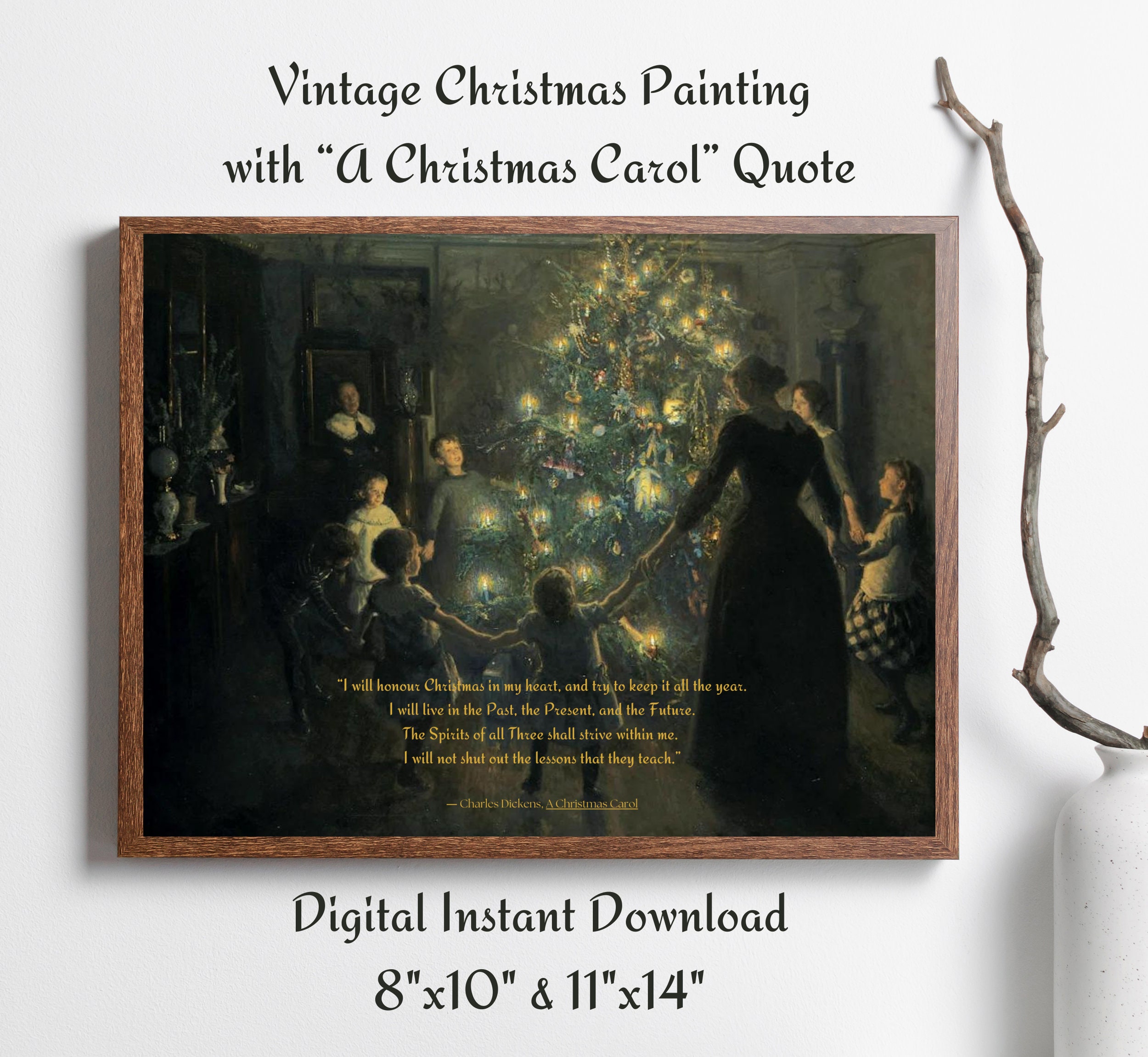 Charles Dickens A Christmas Carol Quote, Vintage Viggo Johansen ...