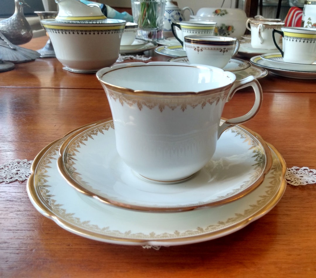 Art Deco Collingwood Bros Bone China Trio in Intricate Pattern With ...