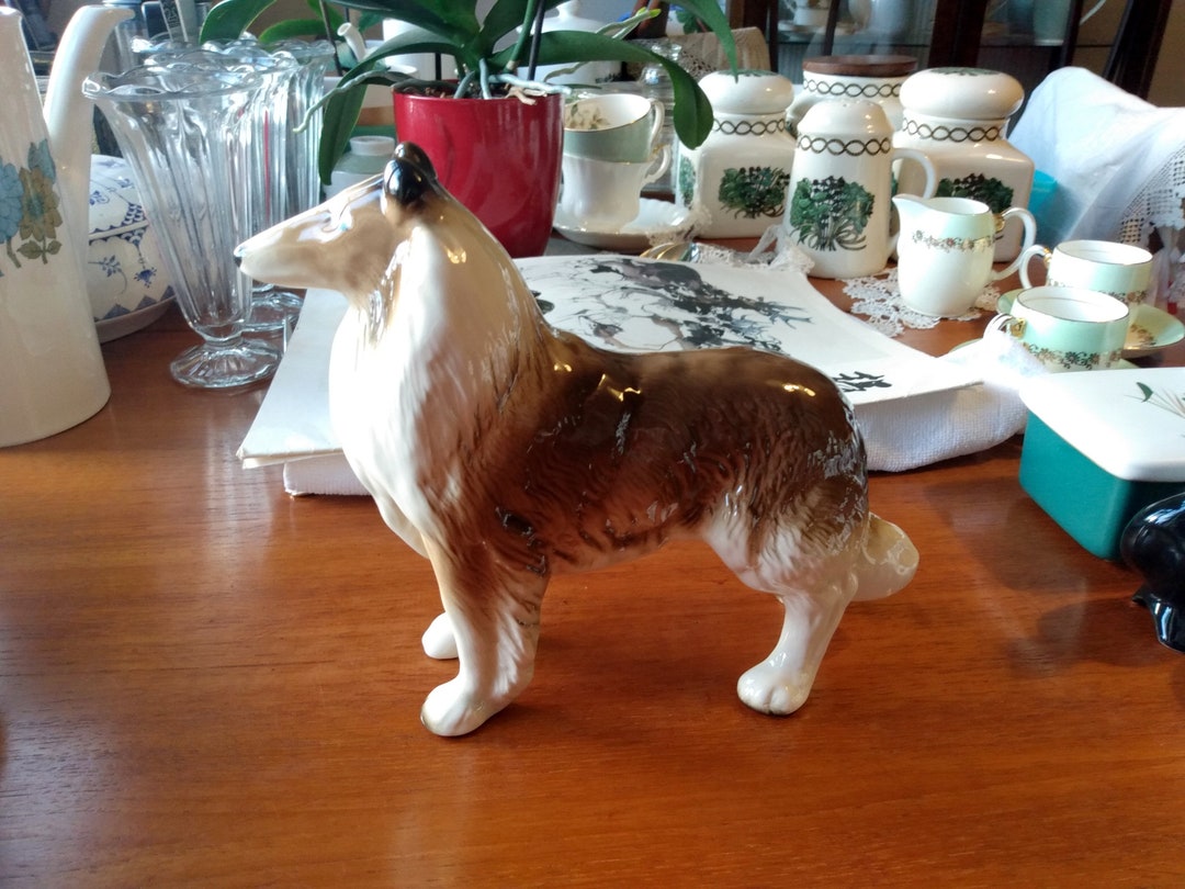 Vintage Coopercraft Rough Collie (large 9.5")glazed Figurine. Made in ...