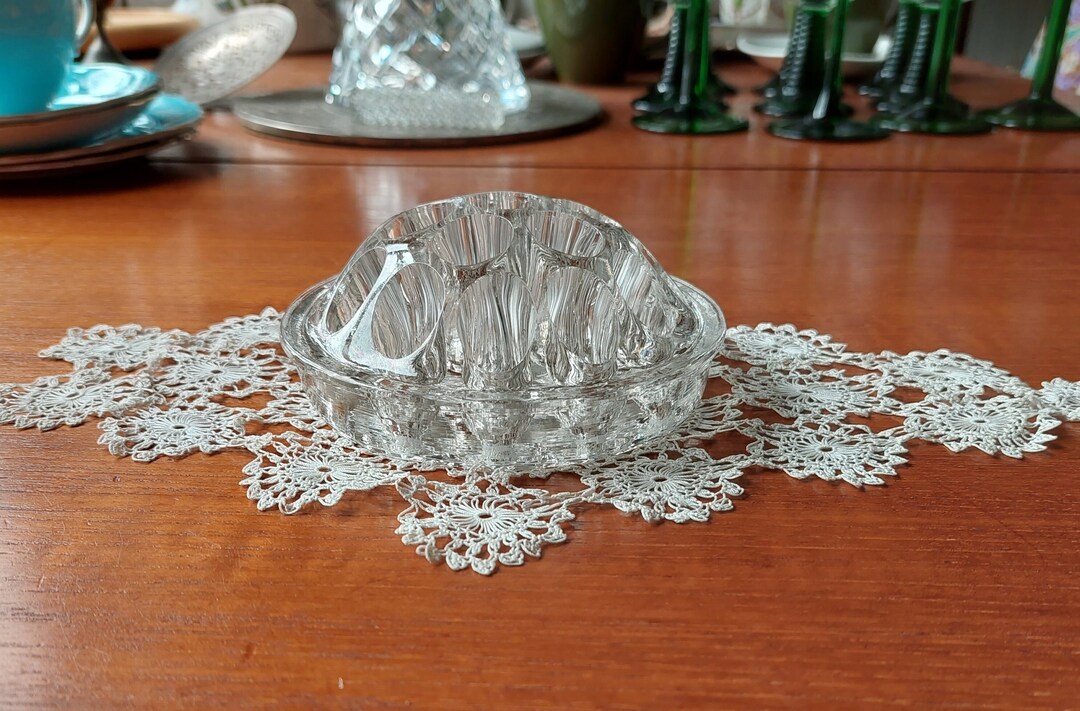 Vintage Clear Glass Flower Frogs for Flower Arranging/ 20 Stem & 16 ...