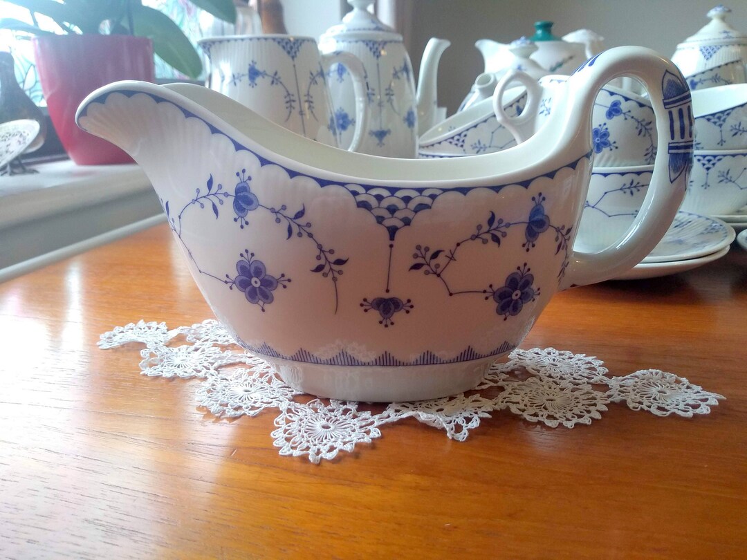 Vintage Furnivals Denmark (rare) Gravy/sauce Boat in the Iconic Blue ...